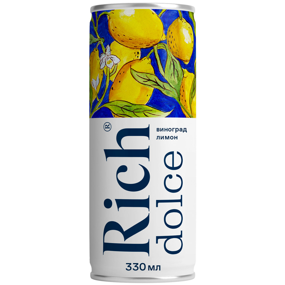 Напиток Rich Dolce сокосодержащий Лимон-Виноград, 330мл купить с ...