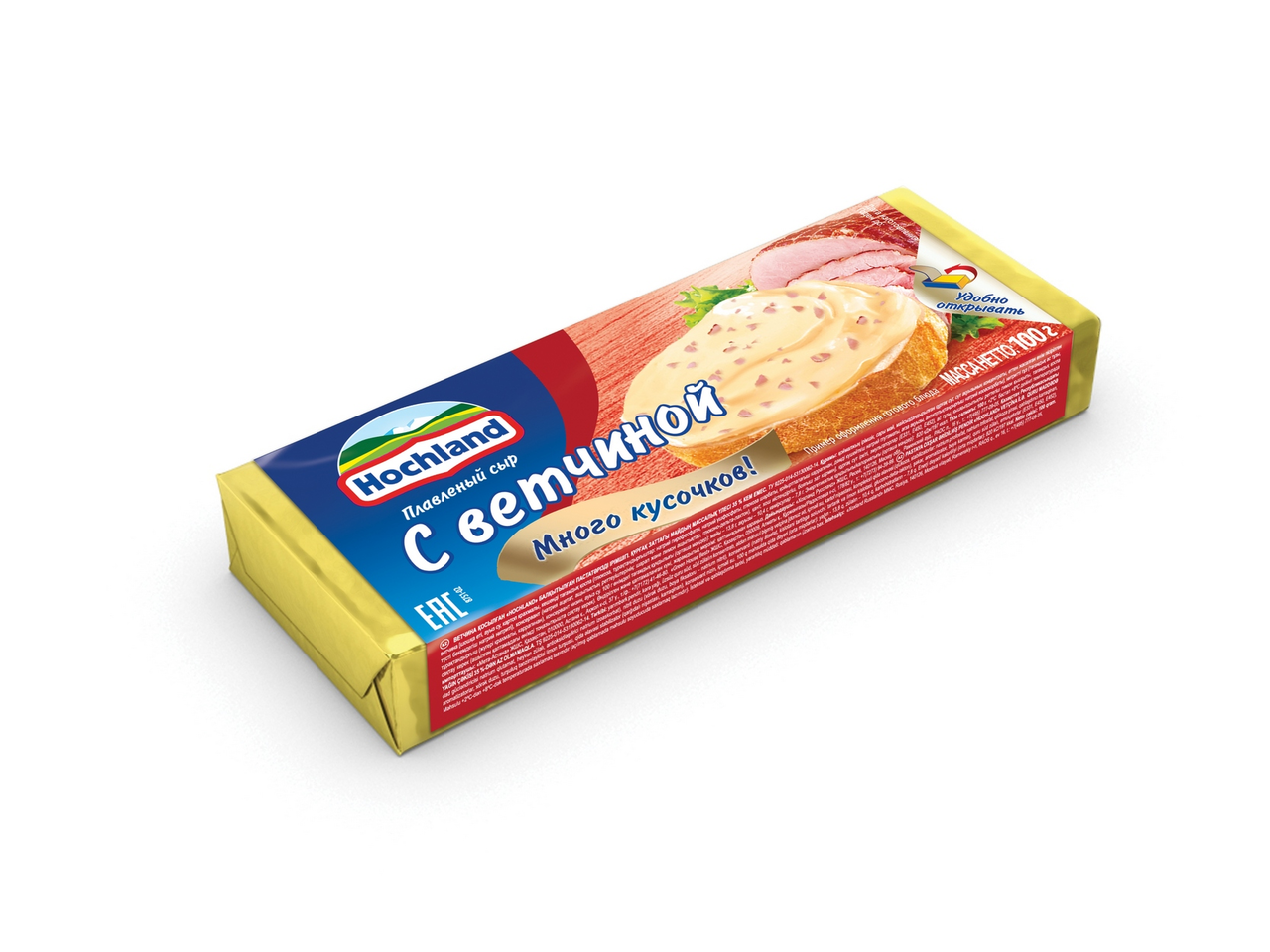 Сыр плавленый HOCHLAND с ветчиной, 100 г купить с доставкой на дом ...