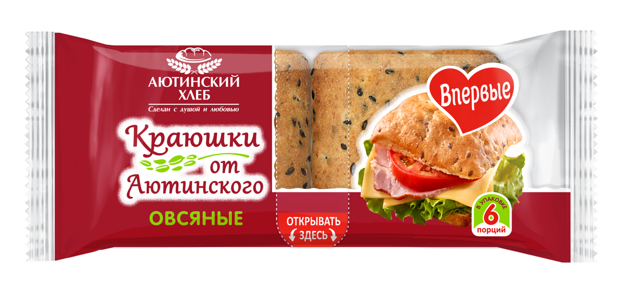 Краюшки Аютинский хлеб Овсяные в нарезке 300г купить с доставкой на дом ...