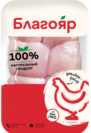 Филе бедра цыпленка-бройлера Благояр без кости, без кожи охлажденное ...