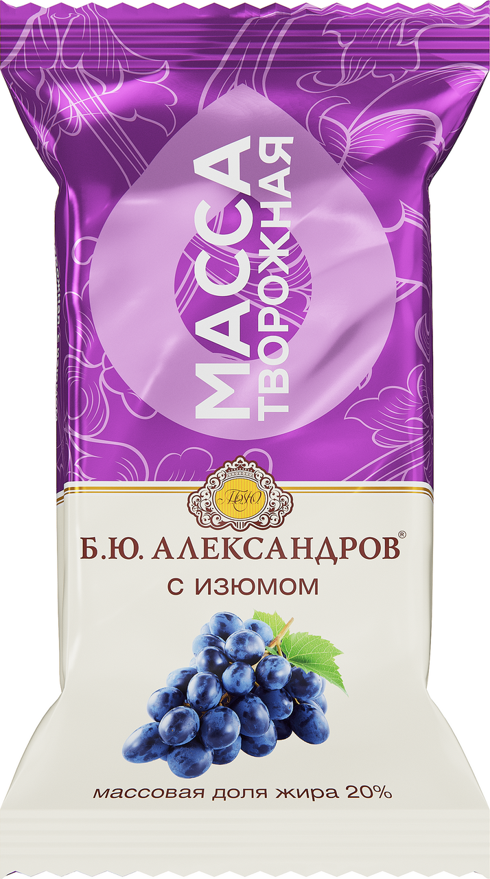 Масса творожная Б.Ю. Александров с изюмом 20%, 180г купить с доставкой ...