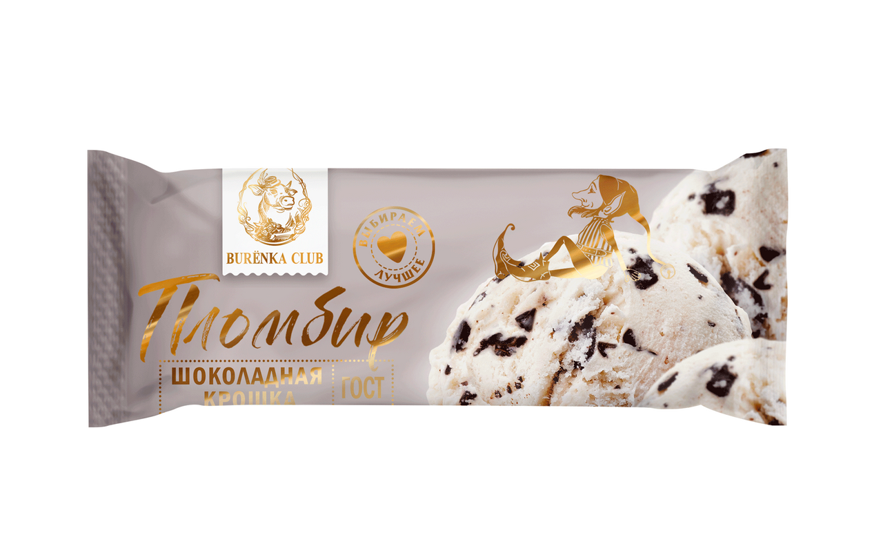Мороженое Burenka Club Пломбир шоколадный полено, 400г купить с ...