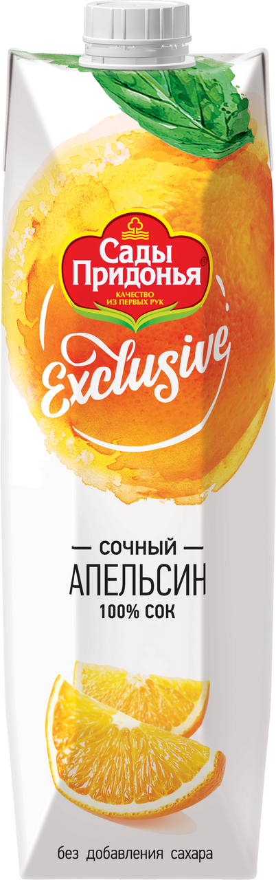 Сок Сады Придонья Exclusive апельсин, 1л x 12 шт купить с доставкой на ...