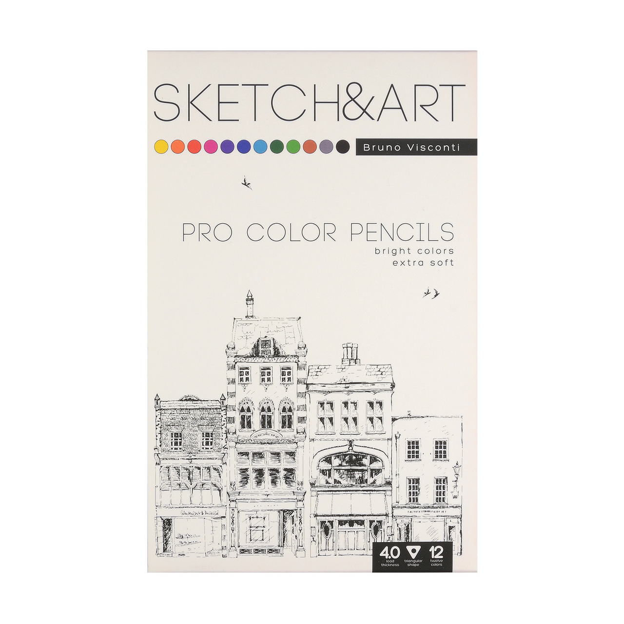 Скетч-карандаши цветные Sketch&Art Bruno Visconti 12 цветов купить с ...