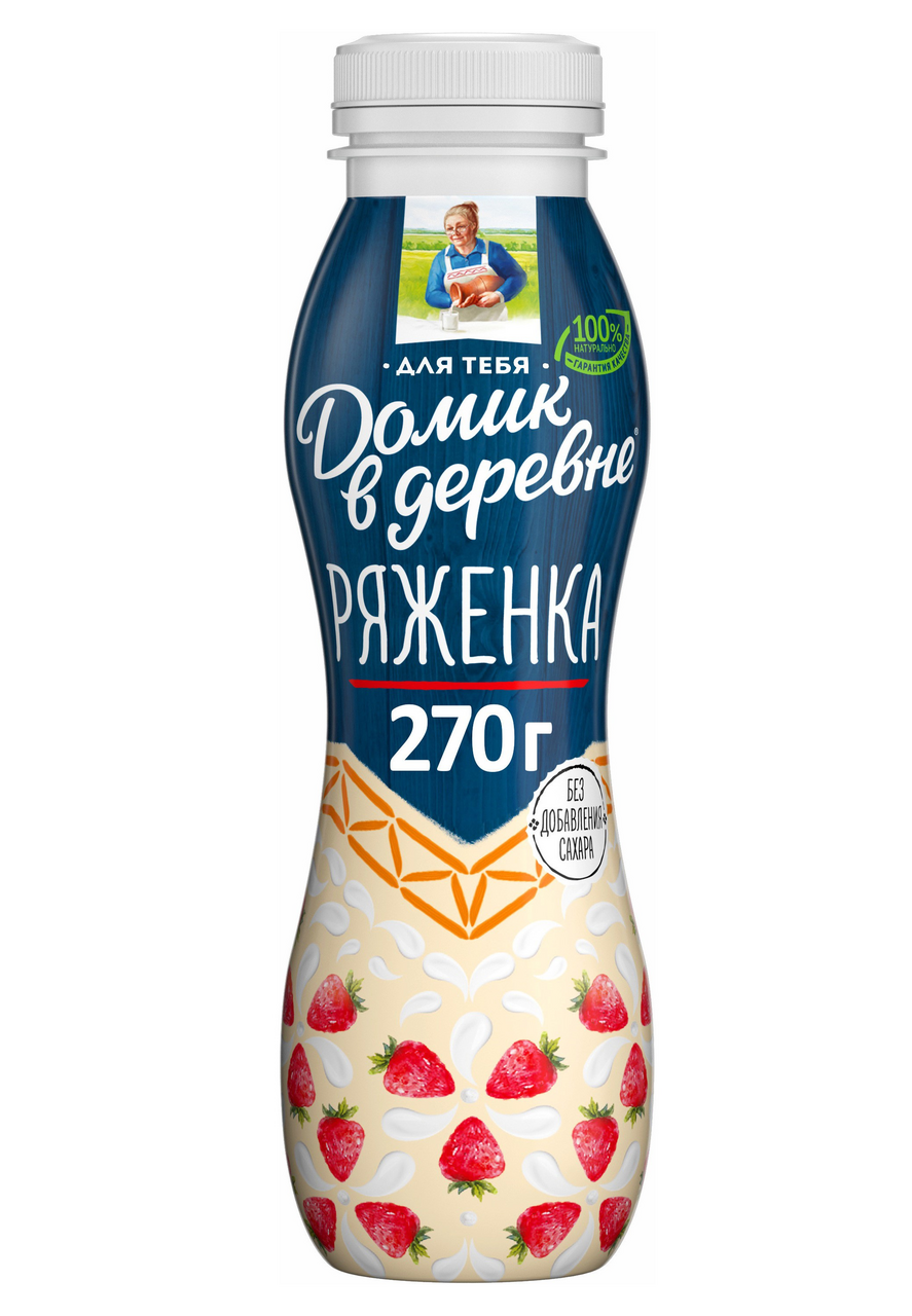 Ряженка Домик в деревне с клубникой 2.1%, 270г купить с доставкой на ...