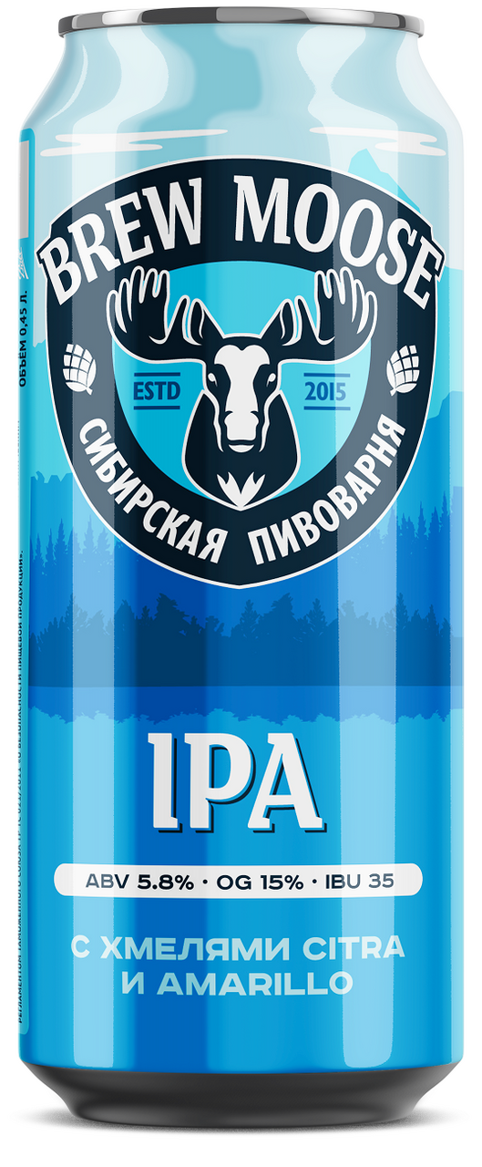 Пиво Brew Moose IPA светлое, 0.45л купить по выгодной цене, самовывоз ...