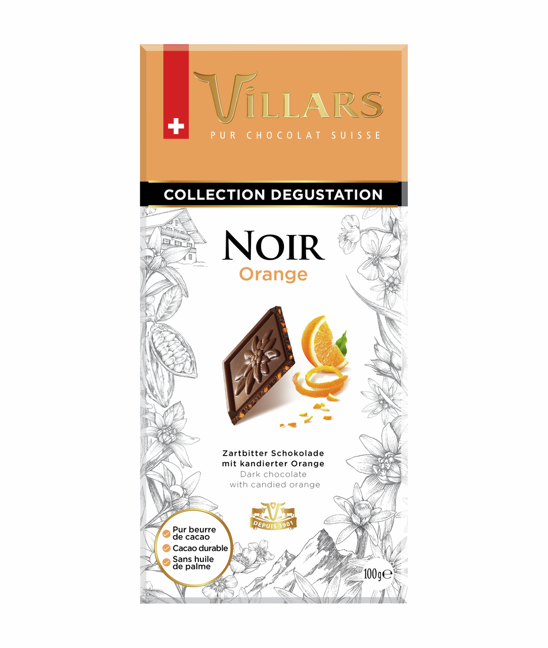 Шоколад Villars темный с цукатами апельсина, 100г купить с доставкой на ...