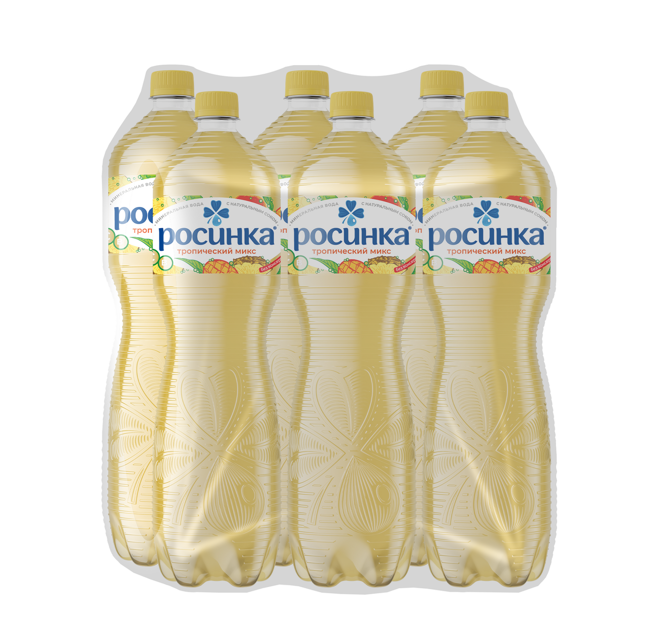Вода Липецкая Росинка с соком тропических фруктов питьевая газированная ...