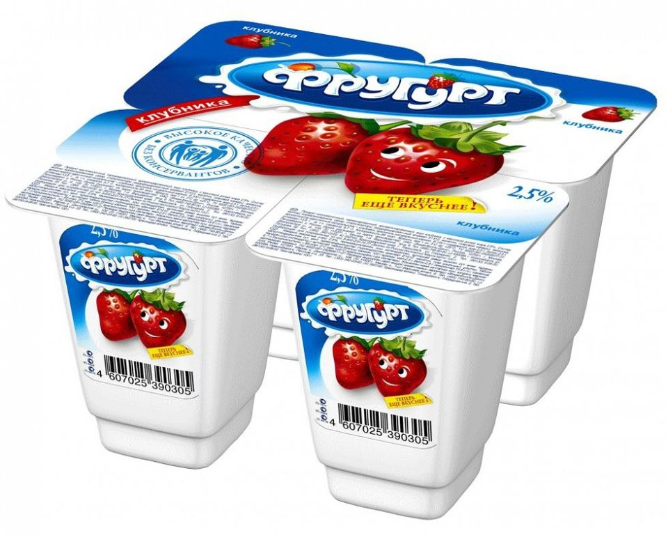Фругурт клубника 2,5%, 100г купить с доставкой на дом, цены в интернет ...