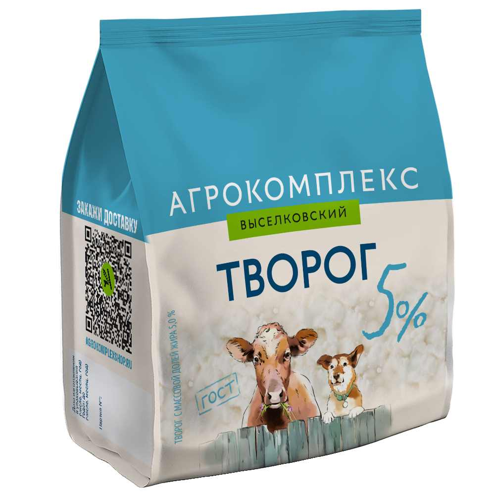 Творог Агрокомплекс 5%, 300г купить с доставкой на дом, цены в интернет ...