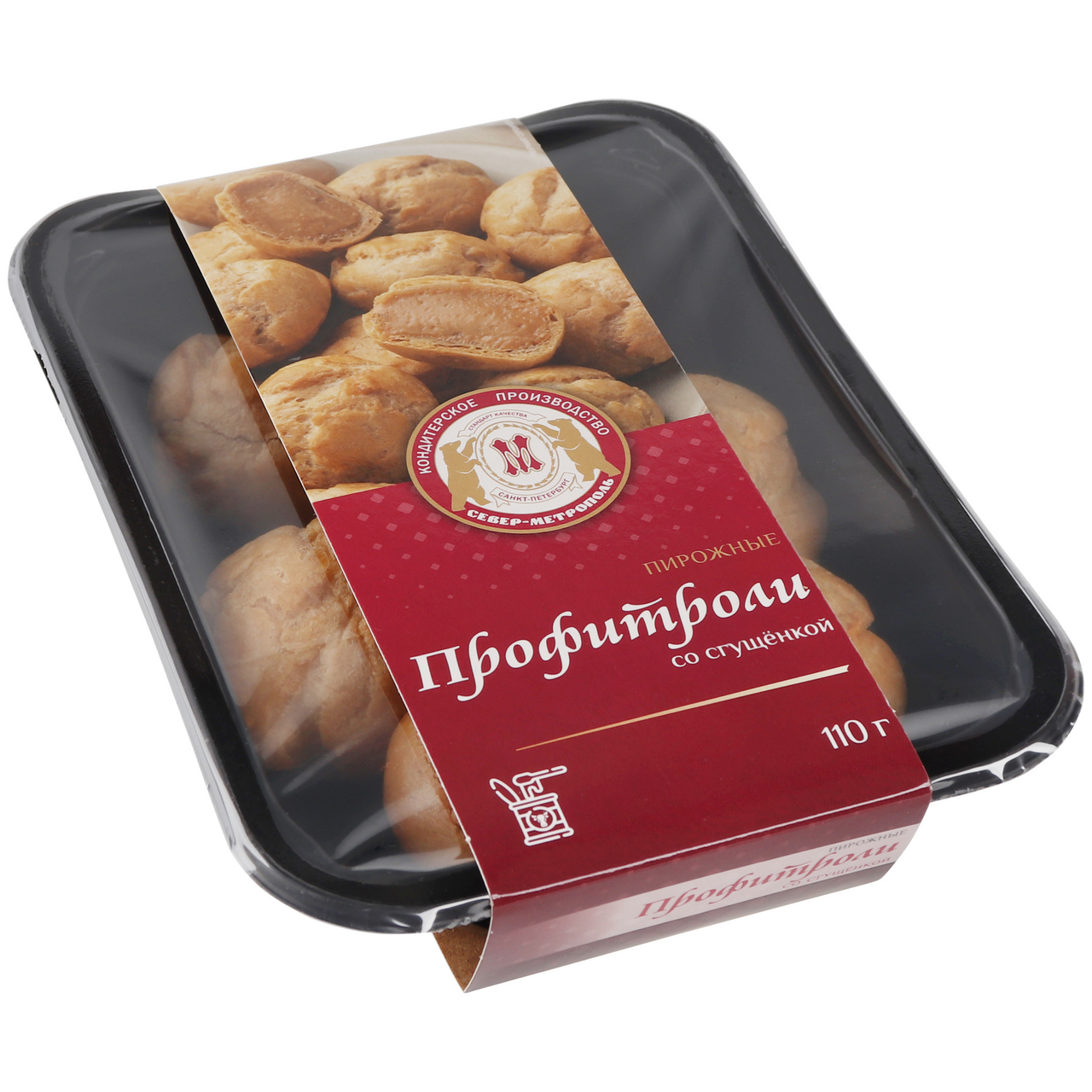 Пирожные профитроли Метрополь со сгущенкой, 110г купить с доставкой на ...