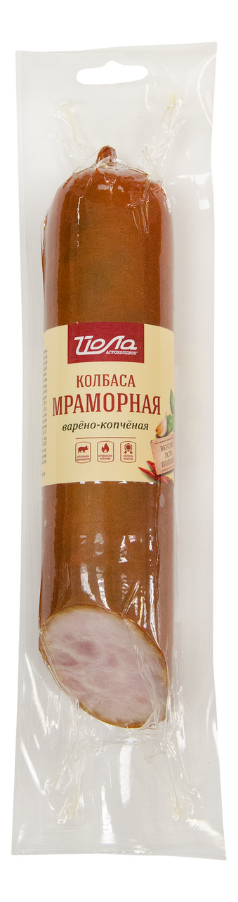 Колбаса Йола Мраморная варено-копченая срез, 400г купить с доставкой на ...