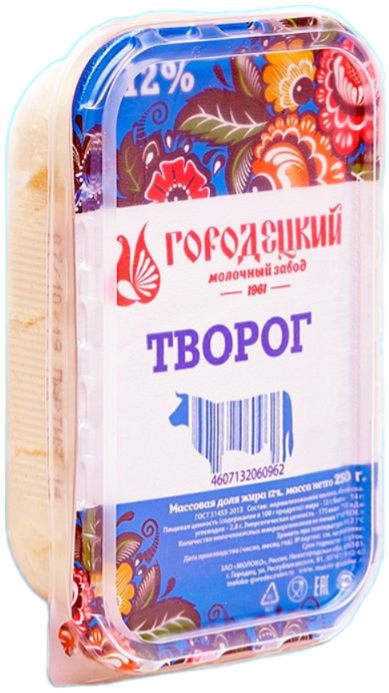 Творог Городецкий молочный завод ГОСТ 12%, 250г купить с доставкой на ...