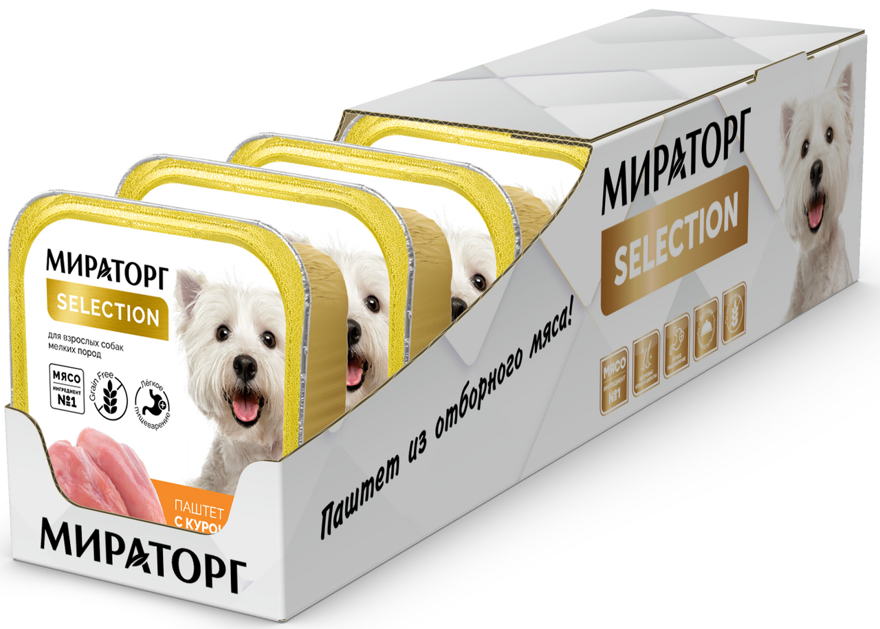 Паштет для собак мелких пород Мираторг курочка, 100г x 16 шт купить с ...