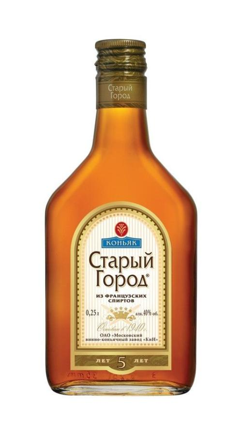 Коньяк Старый город 5 лет, 0.25л купить по выгодной цене, самовывоз ...