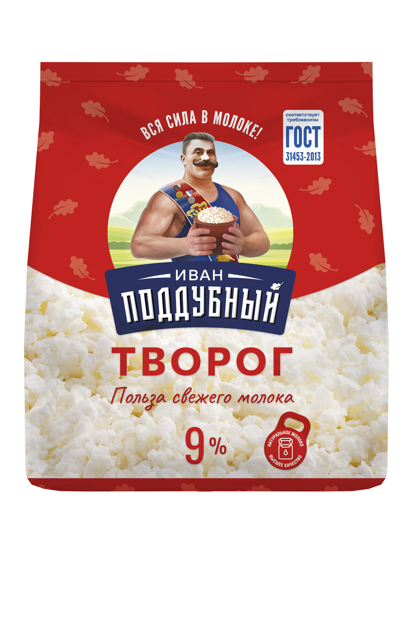 Творог Иван Поддубный 9%, 300г купить с доставкой на дом, цены в ...