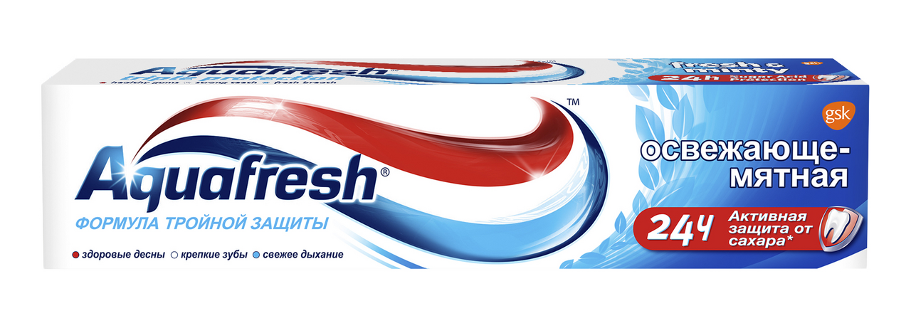 Зубная паста Aquafresh для тройной защиты полости рта освежающе-мятная ...