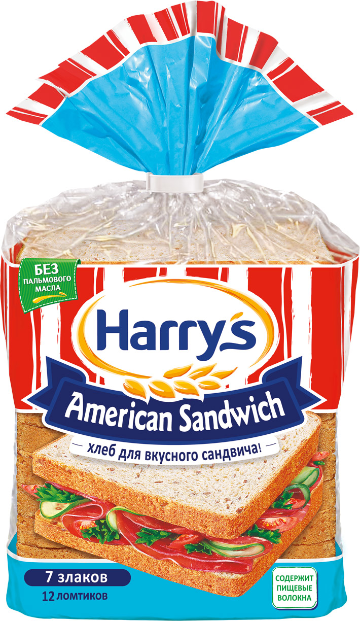 Хлеб Harry's American Sandwich сэндвичный 7 злаков нарезка, 470г купить ...