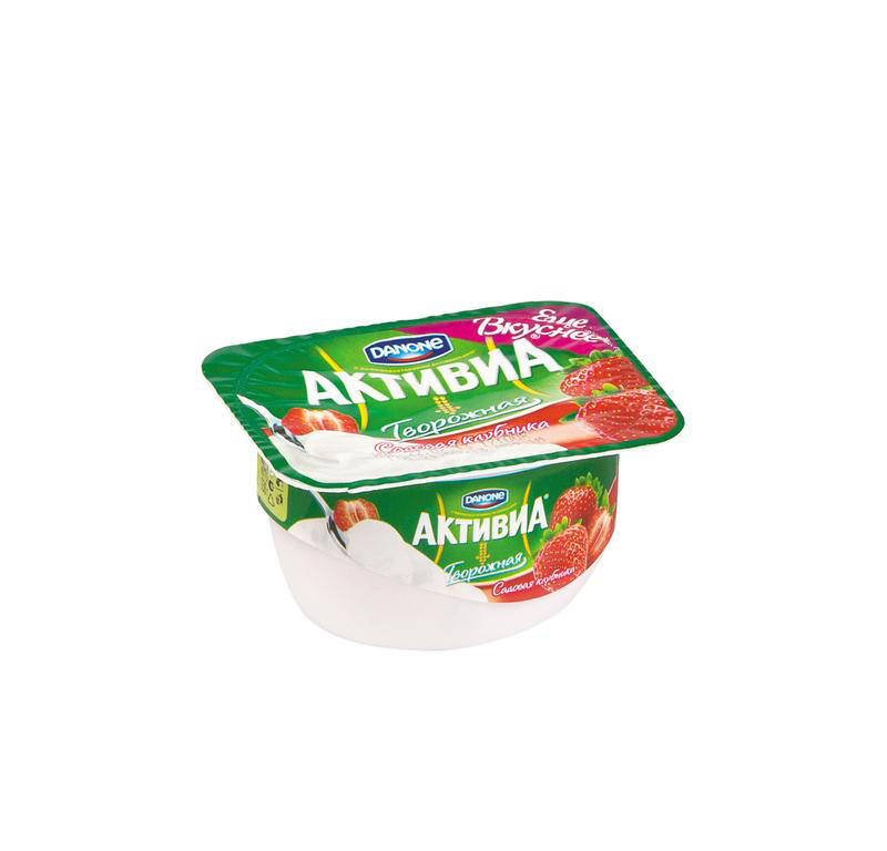 Десерт творожный АКТИВИА Клубника, 130г купить с доставкой на дом, цены ...
