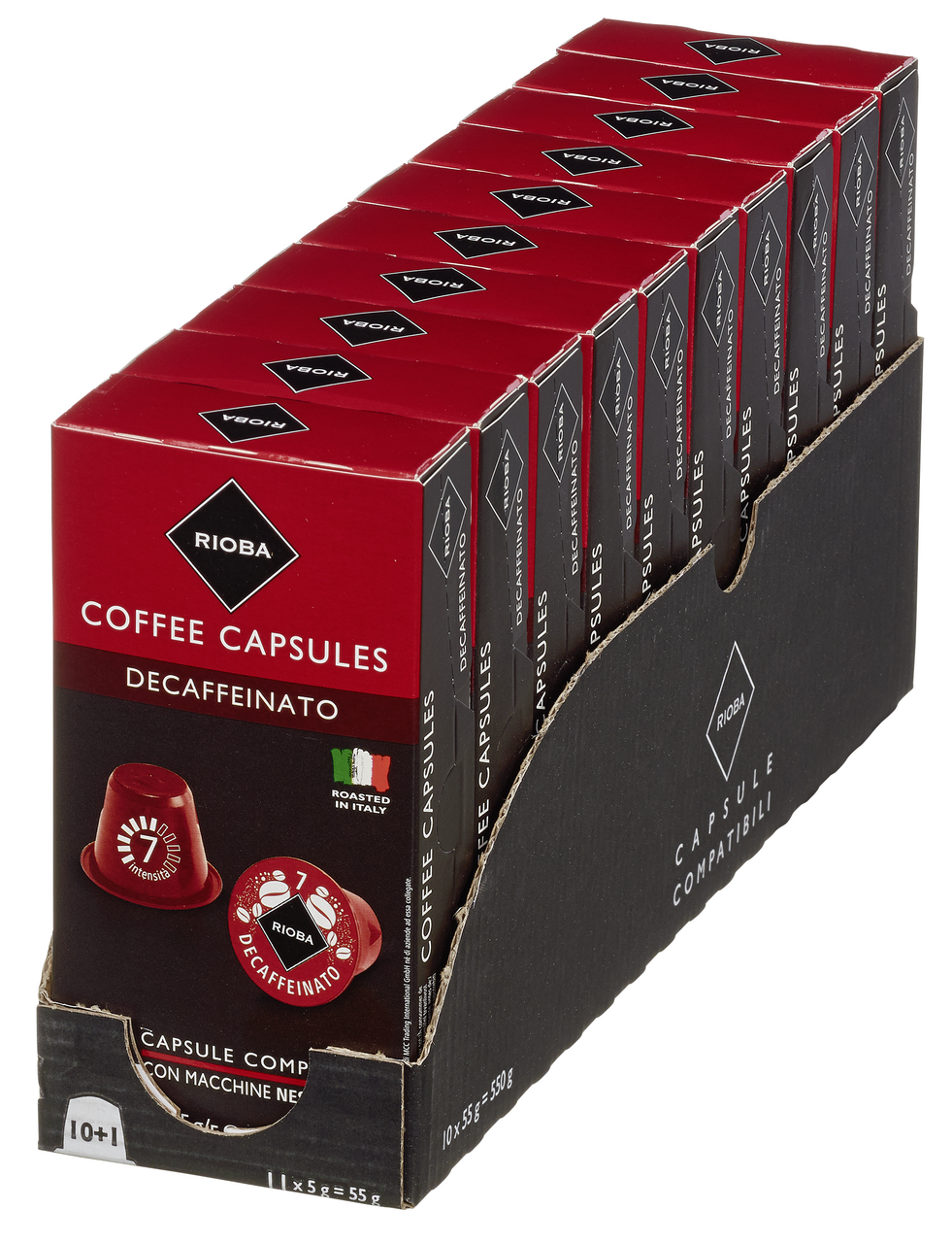 RIOBA Кофе в капсулах Decaffeinato без кофеина для кофемашин Nespresso ...
