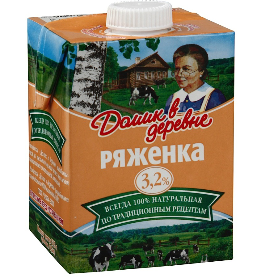 Ряженка ДОМИК В ДЕРЕВНЕ 3,2%, 475г купить с доставкой на дом, цены в ...