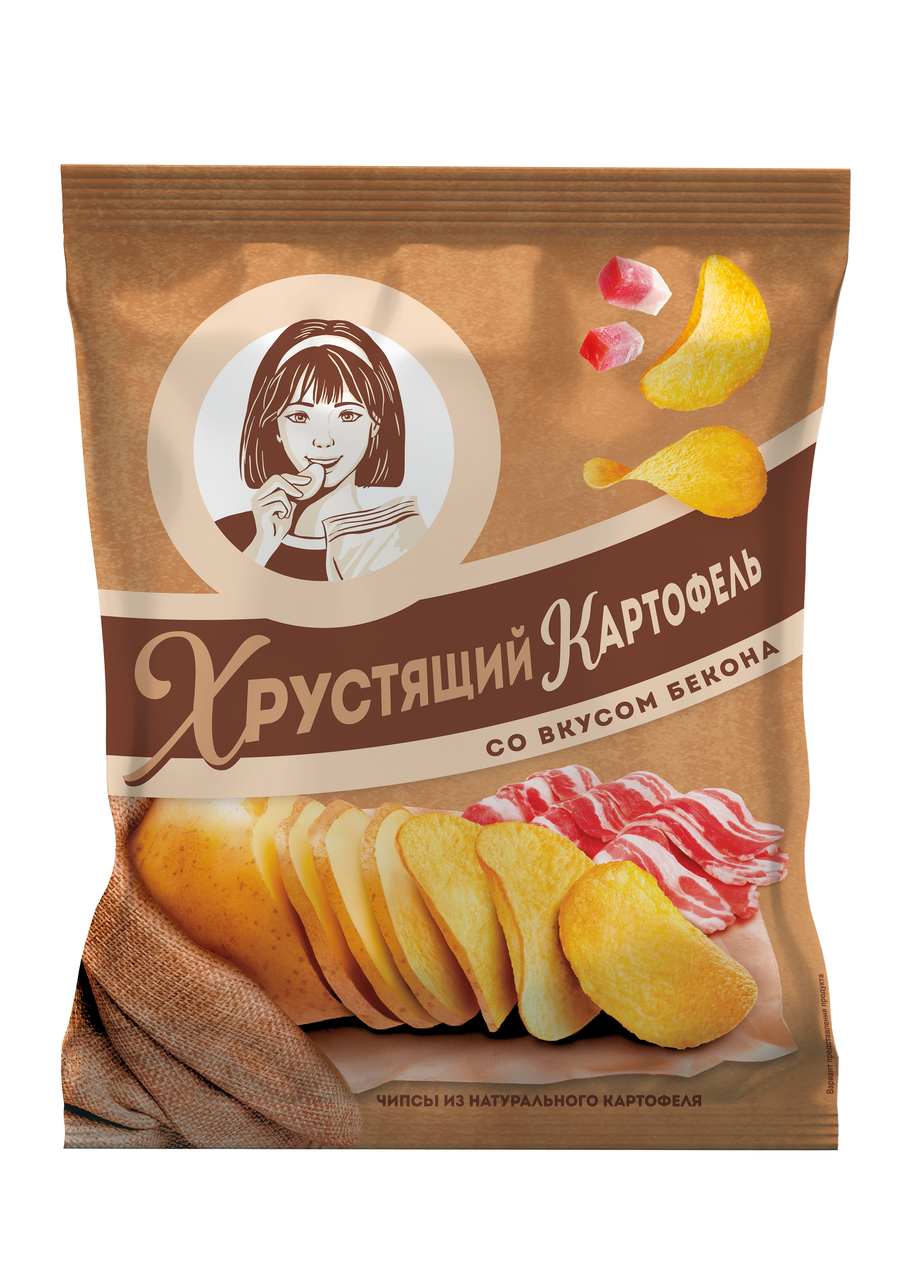 Чипсы Хрустящий картофель в ломтиках Бекон, 40г купить с доставкой на ...