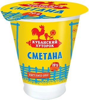 Сметана Кубанский хуторок 20%, 300г купить с доставкой на дом, цены в ...
