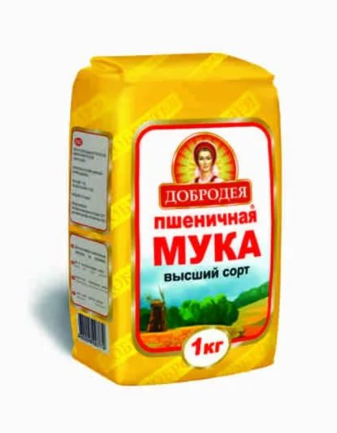 Мука пшеничная ДОБРОДЕЯ высший сорт, 1кг купить с доставкой на дом ...