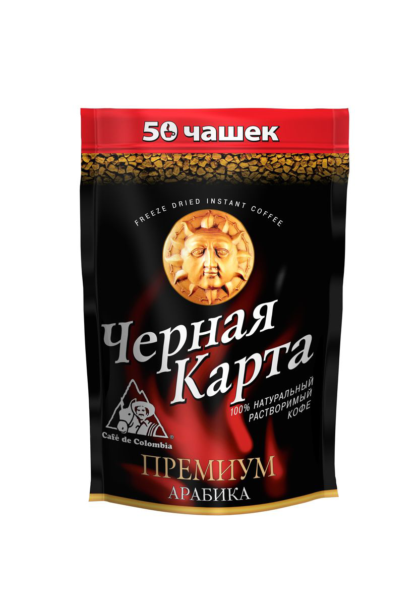 Черная Карта Кофе растворимый Премиум 100г купить с доставкой на дом ...