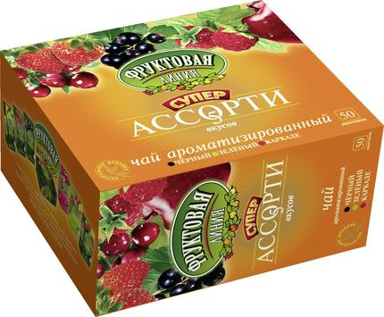 Чай ФРУКТОВАЯ ЛИНИЯ Ассорти 5 вкусов, 50 шт купить с доставкой на дом ...