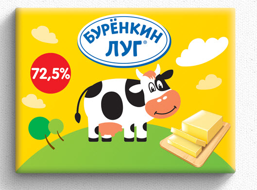 Масло растительно-сливочное Буренкин луг 72.5%, 180г купить с доставкой ...