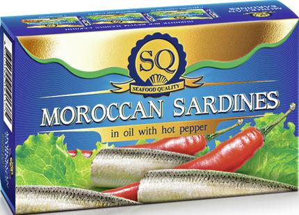 Сардины MOROCCAN SARDIN SQ в масле с острым перцем, 125г купить с ...