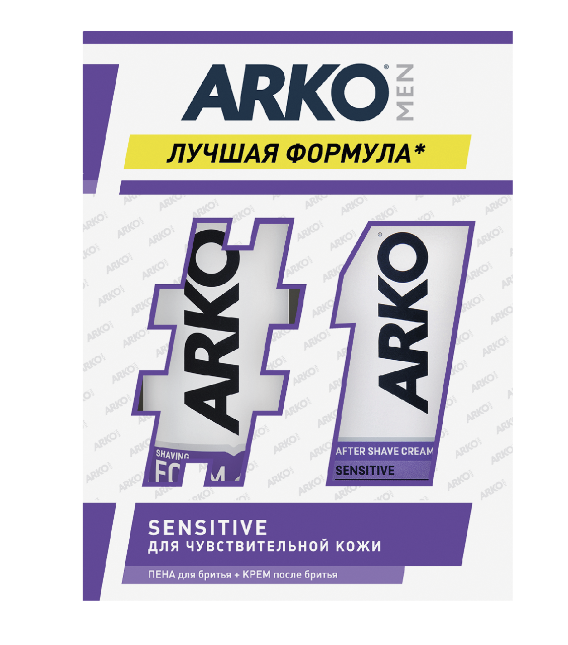 Набор подарочный Arko Sensitive пена 200мл + крем после бритья 50мл ...