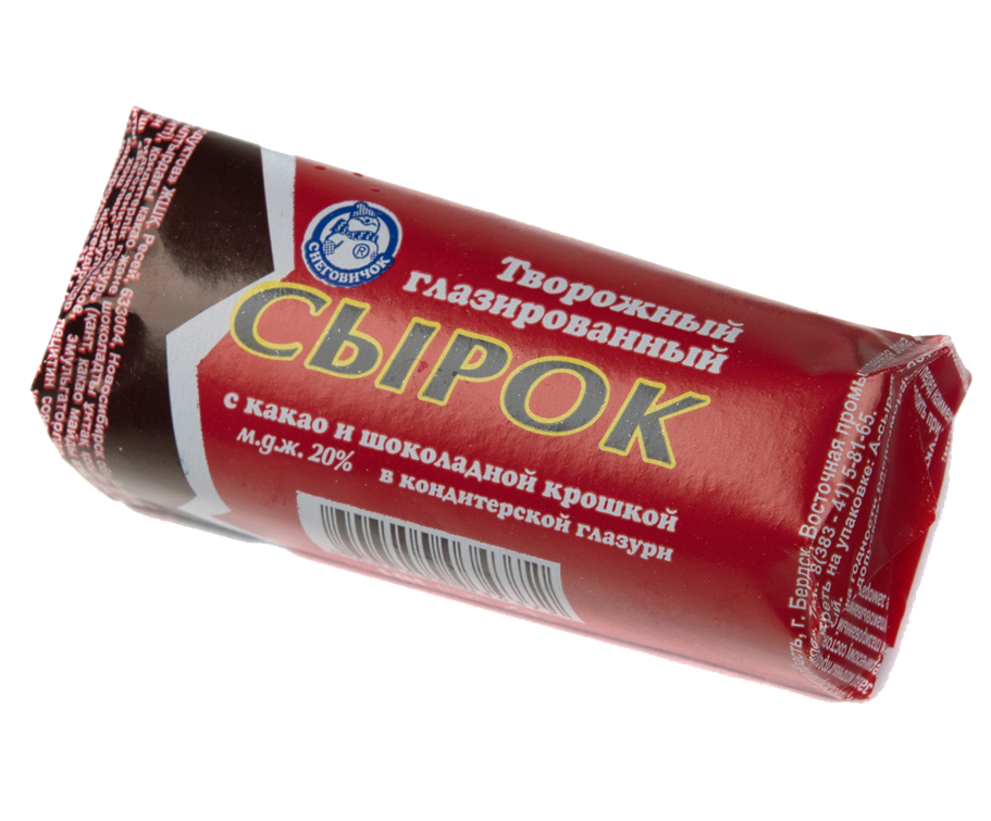 Сырок творожный Снеговичок глазированный с какао и шоколадной крошкой в ...