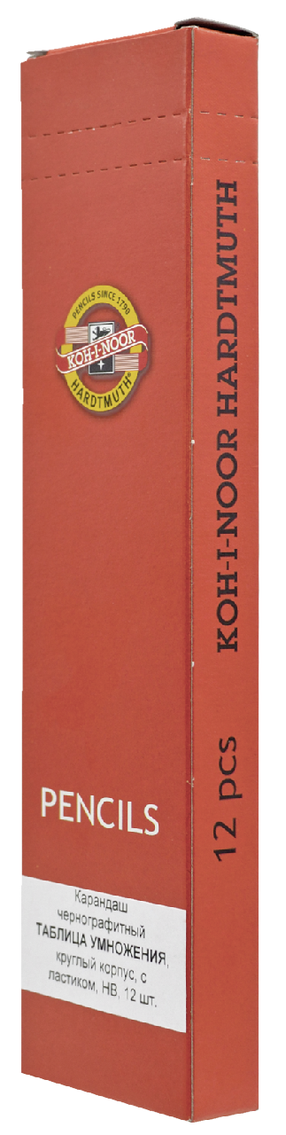 Карандаши чернографитные KOH-I-NOOR с ластиком, 12 шт купить с ...
