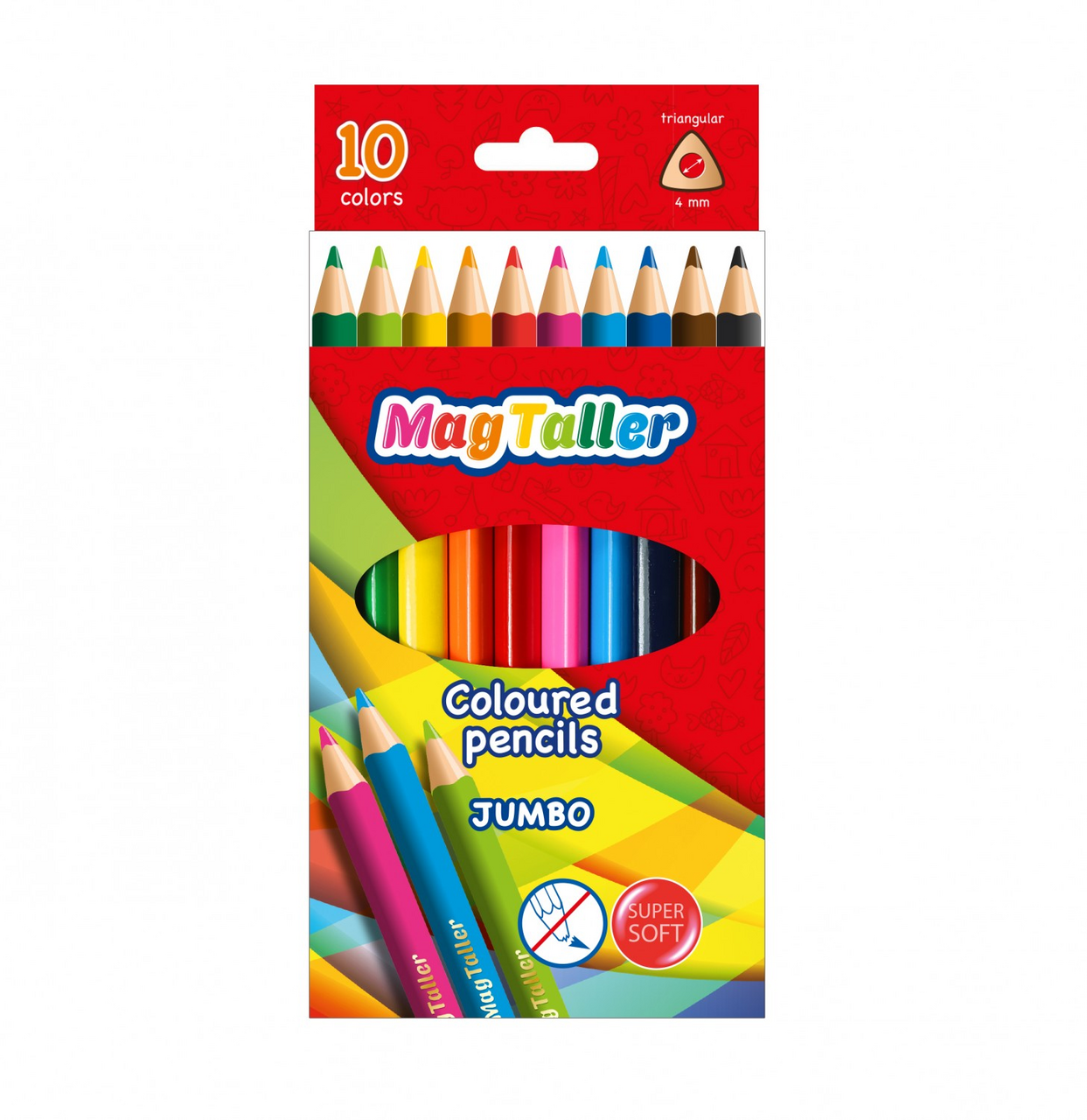 Карандаши цветные MagTaller Kuvio Jumbo трехгранные 10 цветов купить с ...