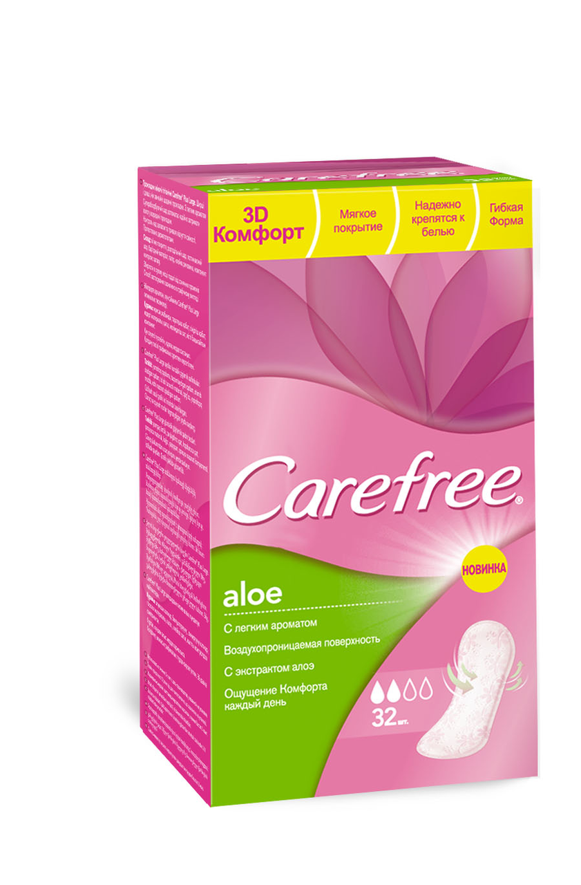 Ежедневные прокладки CAREFREE алоe, 32шт купить с доставкой на дом ...