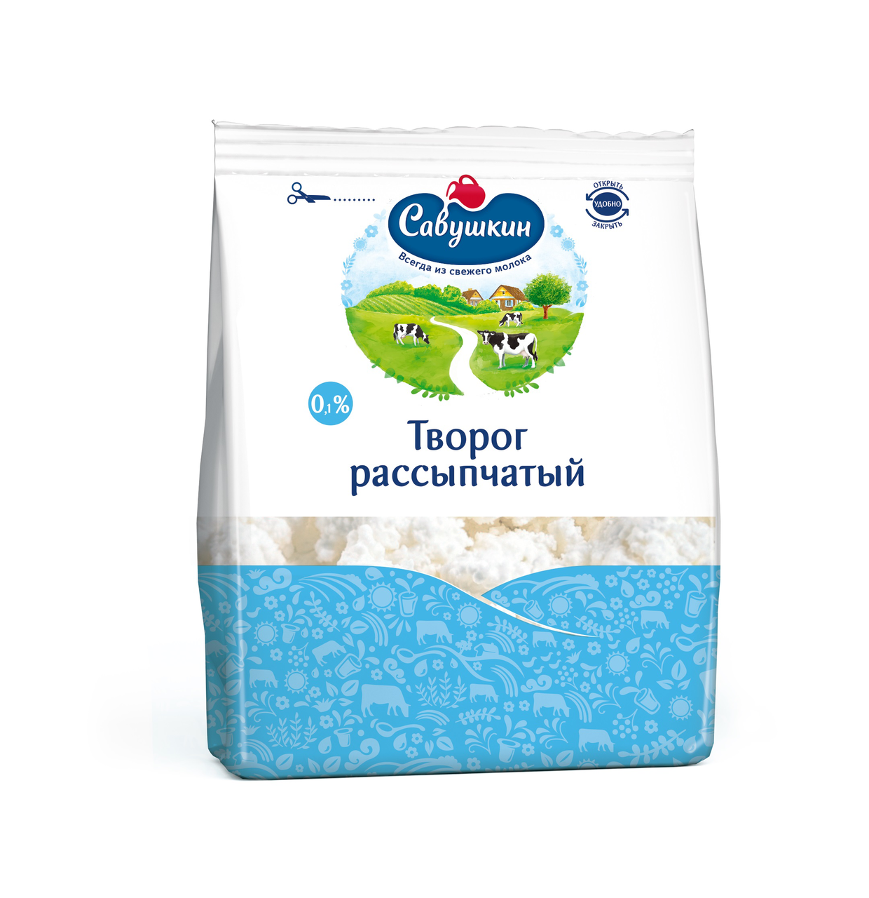Творог САВУШКИН ПРОДУКТ обезжиренный, 350 г купить с доставкой на дом ...