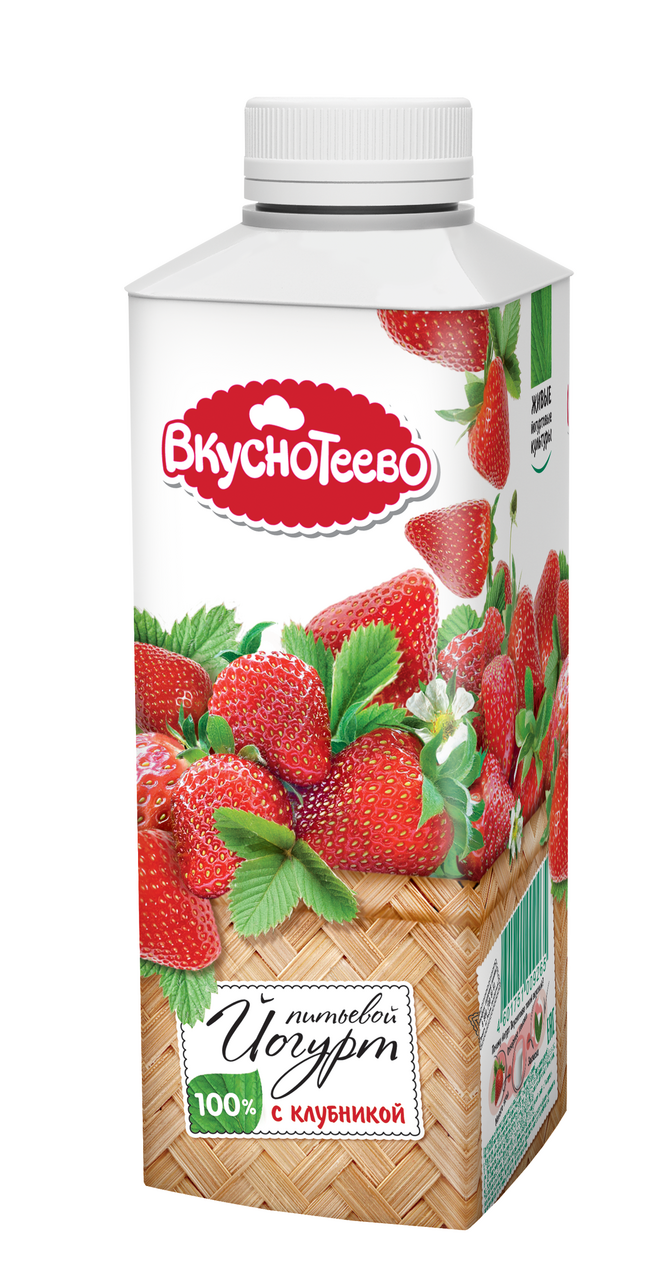 Йогурт Вкуснотеево клубника 1.5%, 750г купить с доставкой на дом, цены ...