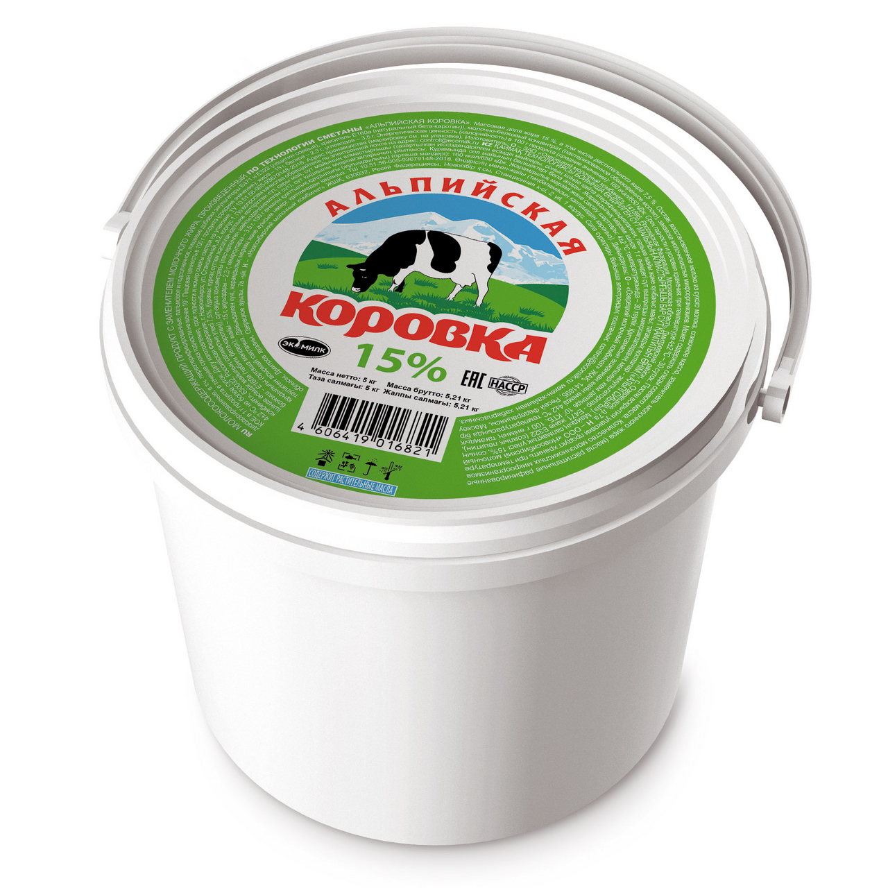 Продукт сметанный Альпийская коровка 15%, 5кг купить с доставкой на дом ...