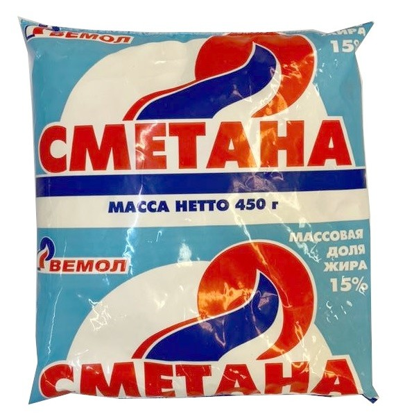 Сметана 15% Вемол, 450г купить с доставкой на дом, цены в интернет-магазине