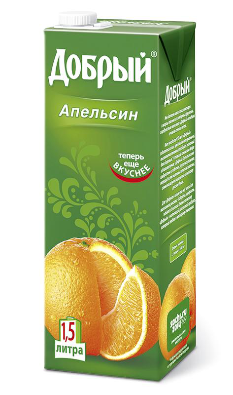 Сок ДОБРЫЙ Апельсин, 1,5л купить с доставкой на дом, цены в интернет ...