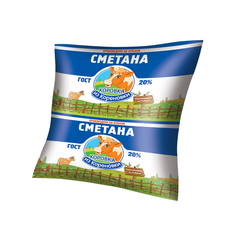 Сметана Коровка из Кореновки 20%, 400г купить с доставкой на дом, цены ...