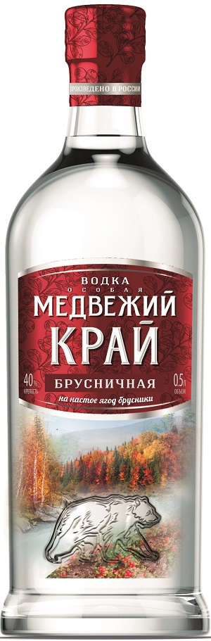 Водка Медвежий Край брусничная, 0.5л купить по выгодной цене, самовывоз ...