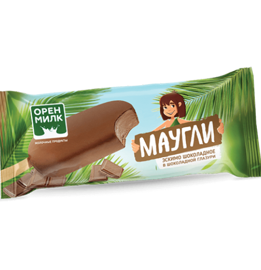 Мороженое Оренмилк Маугли Эскимо шоколадное в шоколадной глазури, 60г ...