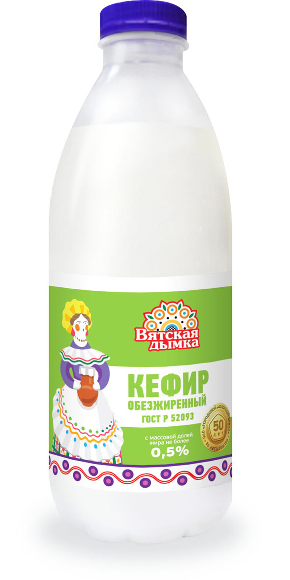 Кефир Вятская дымка 0,5% обезжиренный пэт, 900г купить с доставкой на ...